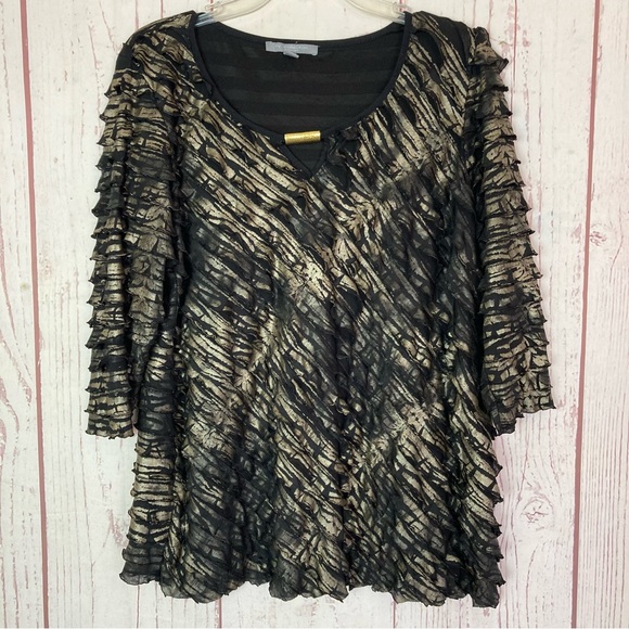 NY Collection | Tops | Ny Collection Woman X Xl Pullover Black Knit V ...